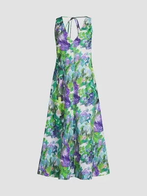 Natori Ayame Floral Watercolor-print Maxi Dress