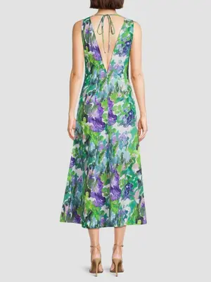 Natori Ayame Floral Watercolor-print Maxi Dress