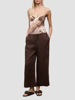 Staud Mateo Linen Crop Pants