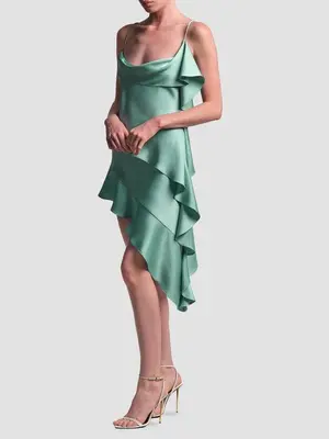 Bcbgmaxazria Fiona Draped Asymmetric Mini Dress - Eucalyptus