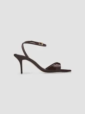 Schutz Elodie 75mm Patent Leather Sandals - Root Brown