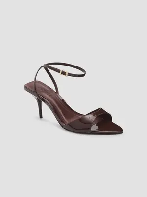 Schutz Elodie 75mm Patent Leather Sandals - Root Brown