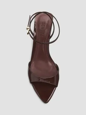 Schutz Elodie 75mm Patent Leather Sandals - Root Brown
