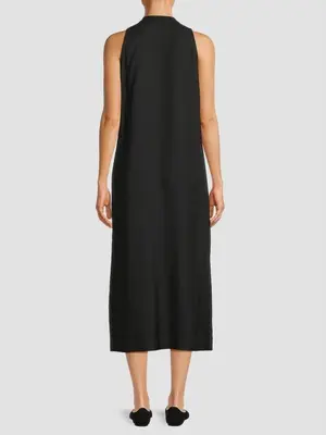 Natori Cotton-silk Twill Tunic Midi Dress
