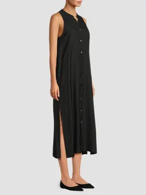 Natori Cotton-silk Twill Tunic Midi Dress