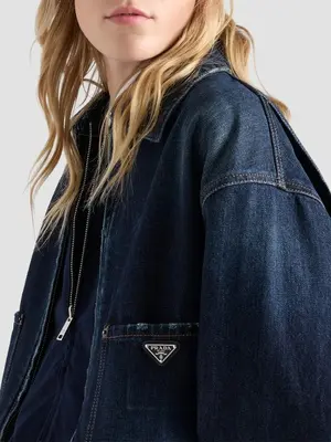 Prada Cropped Denim Blouson Jacket