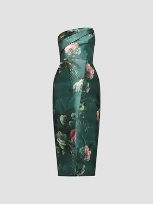 KAY UNGER Amelie Floral Tea-length Dress