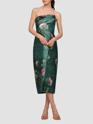 KAY UNGER Amelie Floral Tea-length Dress