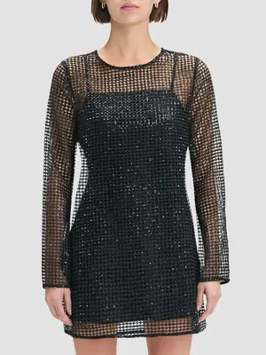 FAVORITE DAUGHTER The Sweet Life Sequin Mesh Minidress