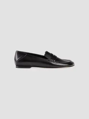 Dear Frances Drew Leather Penny Loafers - Black