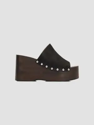 STUART WEITZMAN Kate 100mm Studded Suede Clogs - Shadow