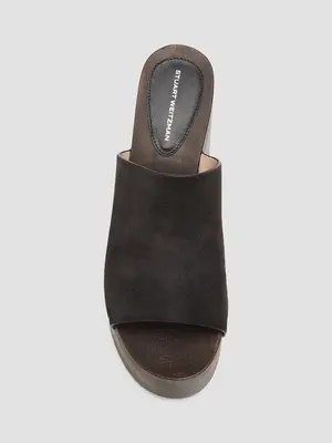 STUART WEITZMAN Kate 100mm Studded Suede Clogs - Shadow