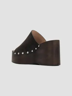 STUART WEITZMAN Kate 100mm Studded Suede Clogs - Shadow