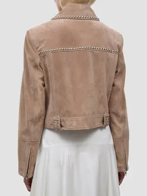 Staud Hugo Studded Suede Jacket