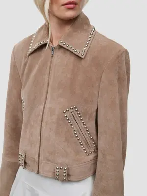 Staud Hugo Studded Suede Jacket