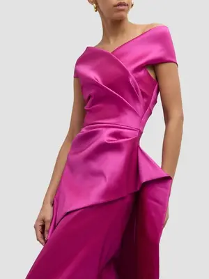 Rickie Freeman For Teri Jon Gazar Off-the-shoulder Sculpted Gown