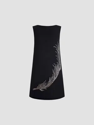 16Arlington Ayre Embellished Feather Minidress - Nero