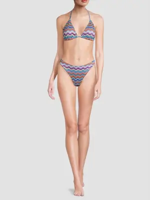 MILLY Barcelona Metallic Chevron Triangle Bikini Top