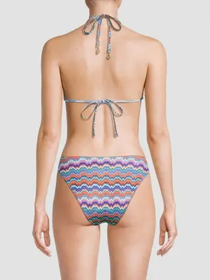 MILLY Barcelona Metallic Chevron Triangle Bikini Top