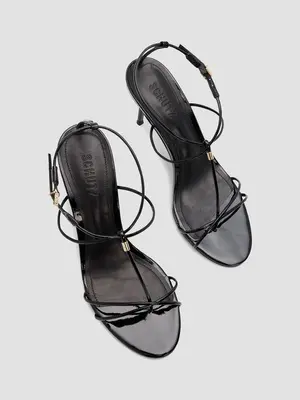 Schutz Jules 90mm Leather Sandals - Black