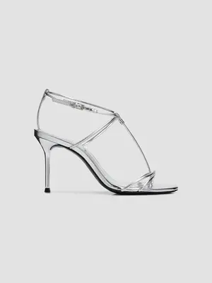 Schutz Jules 90mm Leather Sandals - Prata