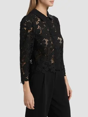 MILLY June Lace Button-front Shirt