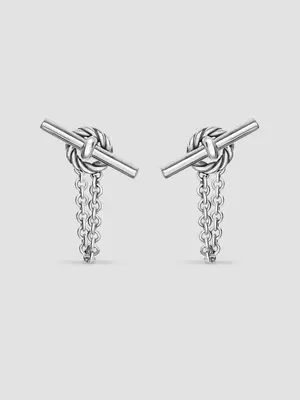 David Yurman Dy Mercer Petite Toggle Chain Stud Earrings In Sterling 38.2mm - Silver
