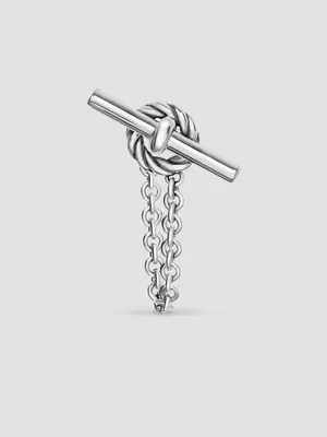 David Yurman Dy Mercer Petite Toggle Chain Stud Earrings In Sterling 38.2mm