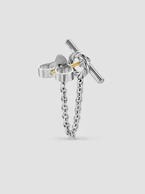 David Yurman Dy Mercer Petite Toggle Chain Stud Earrings In Sterling 38.2mm