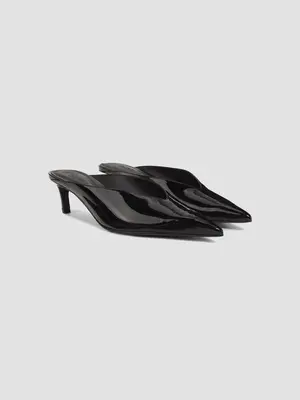 Schutz Loren 60mm Patent Leather Mules - Black