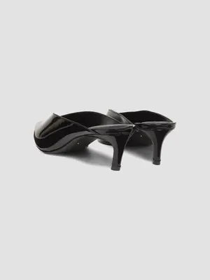 Schutz Loren 60mm Patent Leather Mules - Black