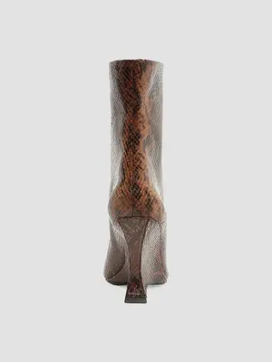 Schutz Siena 115mm Snake-embossed Leather Booties