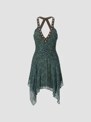 Staud Olympia Abstract Printed A-line Minidress