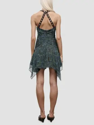 Staud Olympia Abstract Printed A-line Minidress