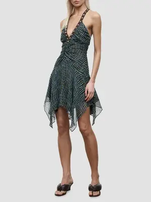 Staud Olympia Abstract Printed A-line Minidress