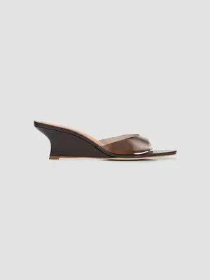 Staud Brigitte 60mm Leather Slip-on Wedge Mules - Espresso