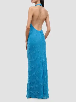 Staud Roselle Beaded Draped Gown