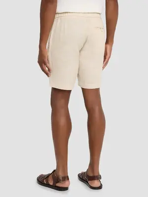 Frescobol Carioca Felipe Linen Drawstring Shorts