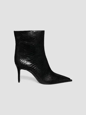 Schutz Mary 85mm Snake-embossed Leather Boots - Black