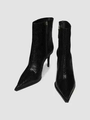 Schutz Mary 85mm Snake-embossed Leather Boots