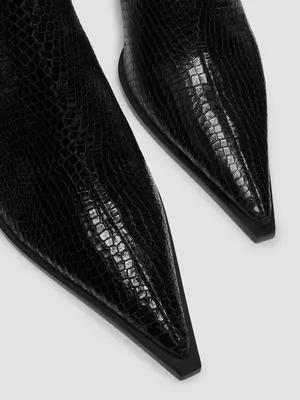 Schutz Mary 85mm Snake-embossed Leather Boots