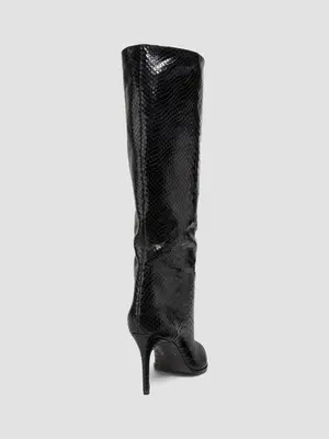 Schutz Mary Up 80mm Snake-embossed Leather Boots