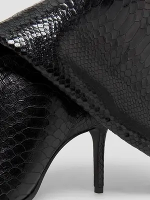 Schutz Mary Up 80mm Snake-embossed Leather Boots
