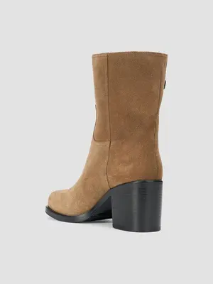 Staud Brooklyn 75mm Suede Ankle Boots - Husk