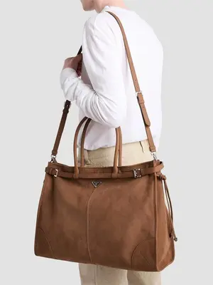 Prada Bonnie Nubuck Leather Tote Bag