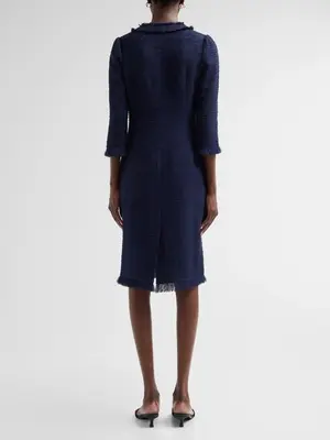 Rickie Freeman For Teri Jon Embellished Tweed Fitted Sheath Dress