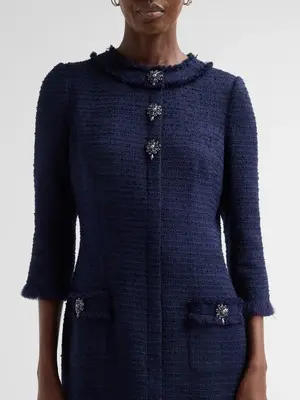 Rickie Freeman For Teri Jon Embellished Tweed Fitted Sheath Dress