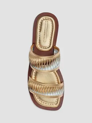 Bernardo Andorra Flat Sandals - Gold