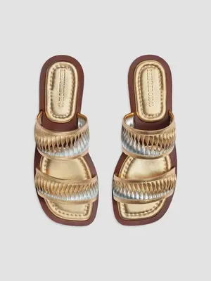 Bernardo Andorra Flat Sandals - Gold