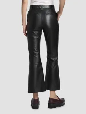 Victoria Beckham Leather Cropped Flare Pants